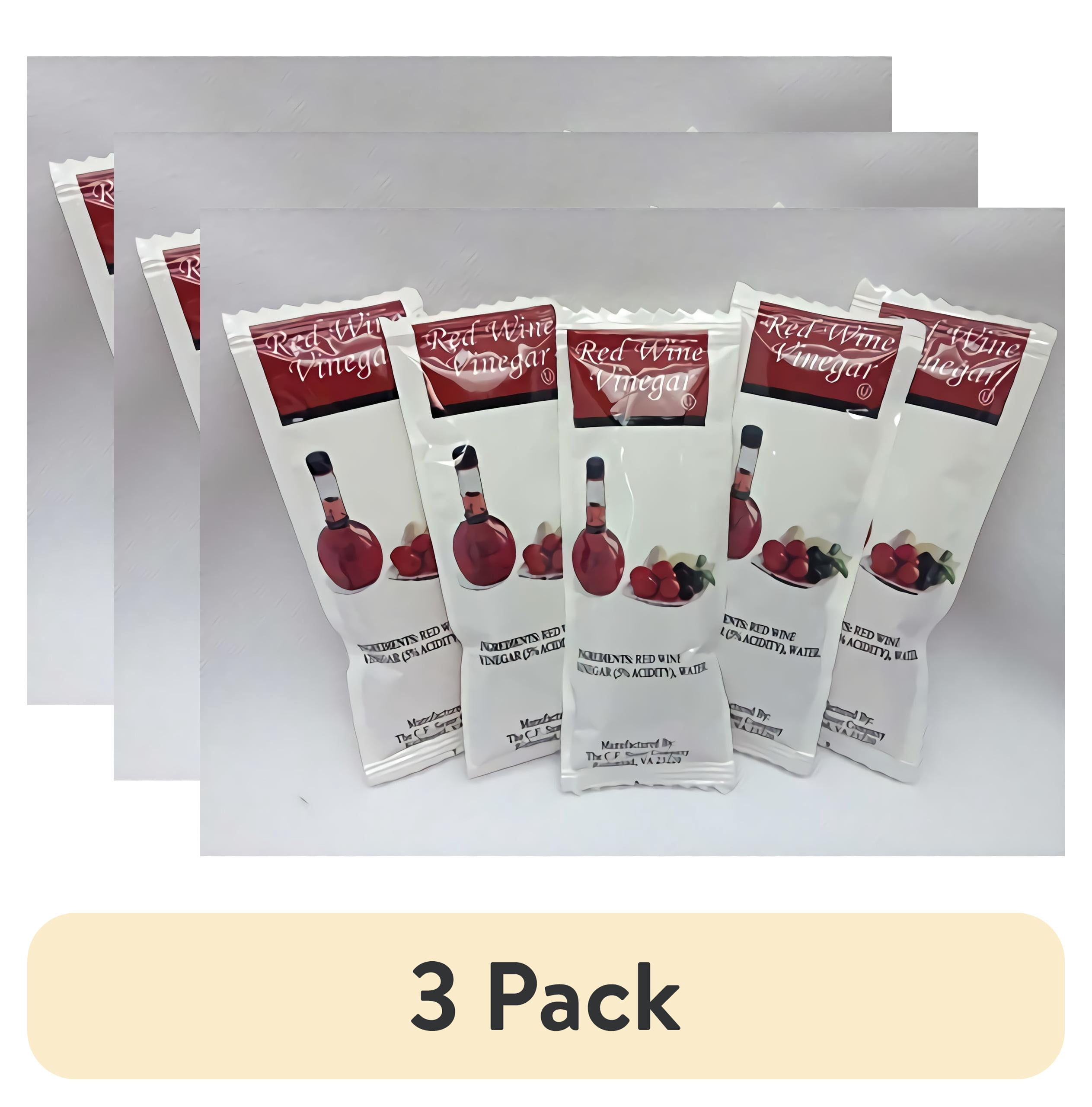 (3 pack) Sauer Red Wine Vinegar Portion Control Packets | 200 Count ...