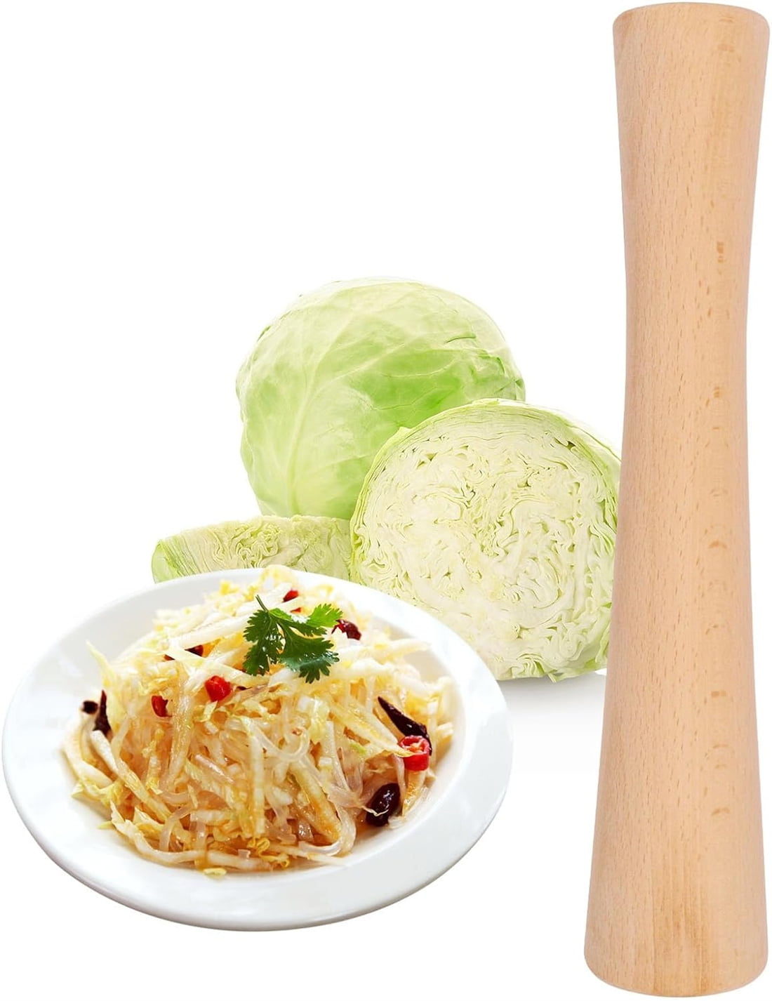 Sauerkraut Pounder for Mason Jars 1Pcs,Stirring Rod of Wood Grinder ...