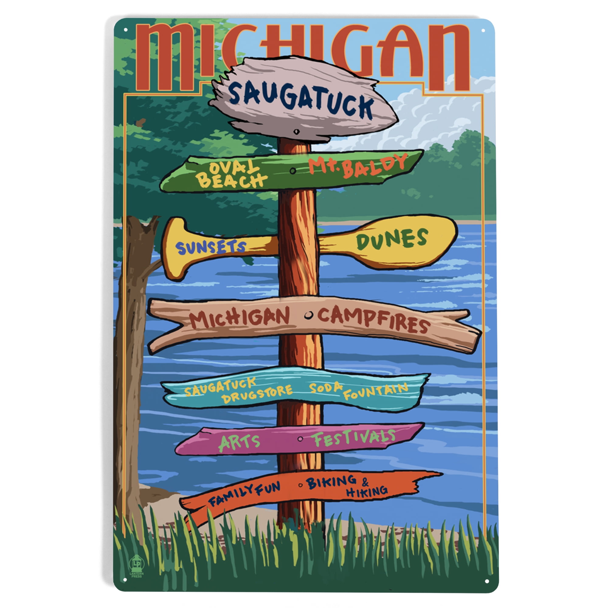 Saugatuck, Michigan, Sign Destinations (12x18 Aluminum Art, Indoor ...
