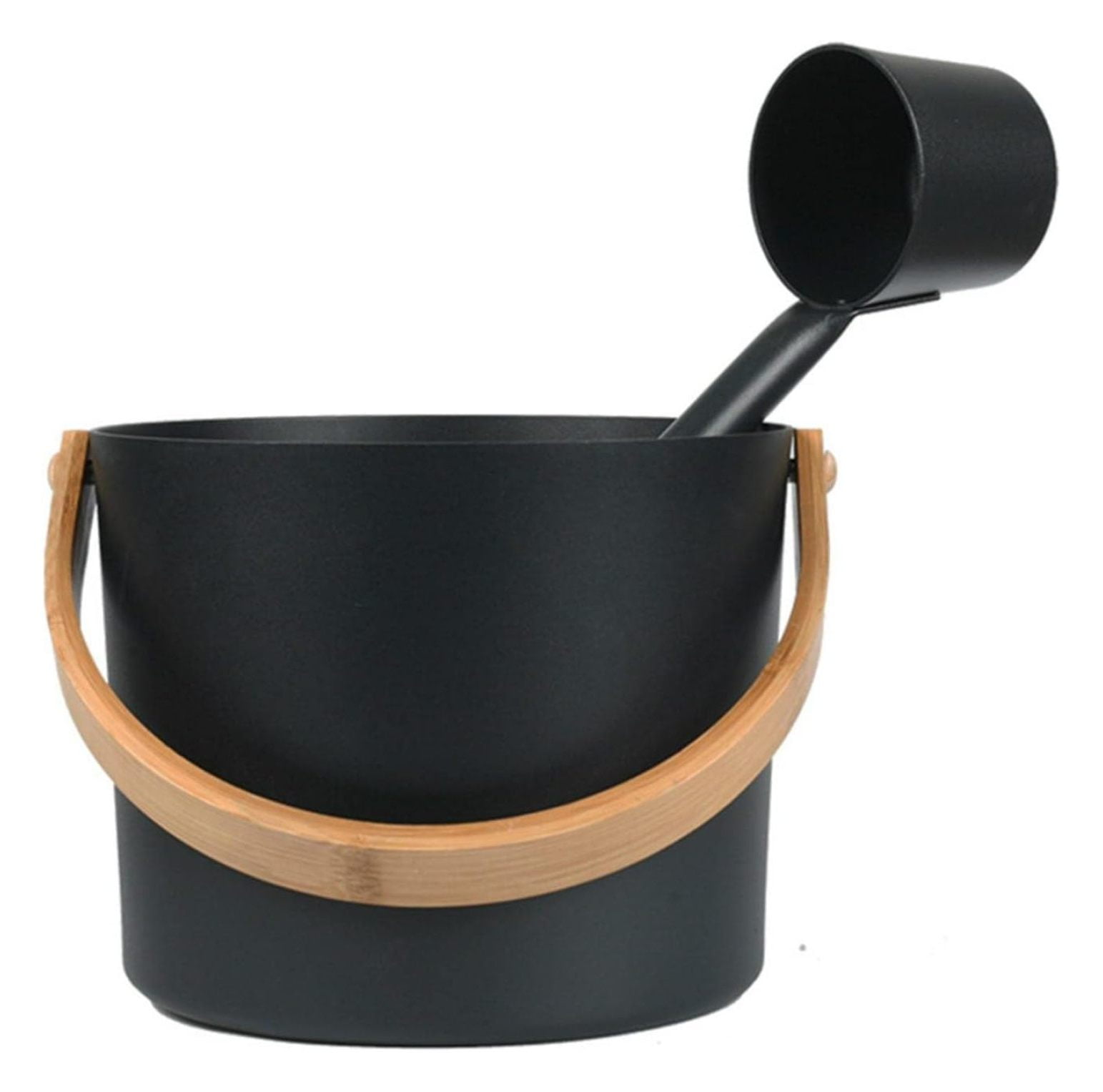 Sauna Bucket,7L Aluminum Sauna Bucket with Long Wooden Handle Spoon,SPA ...