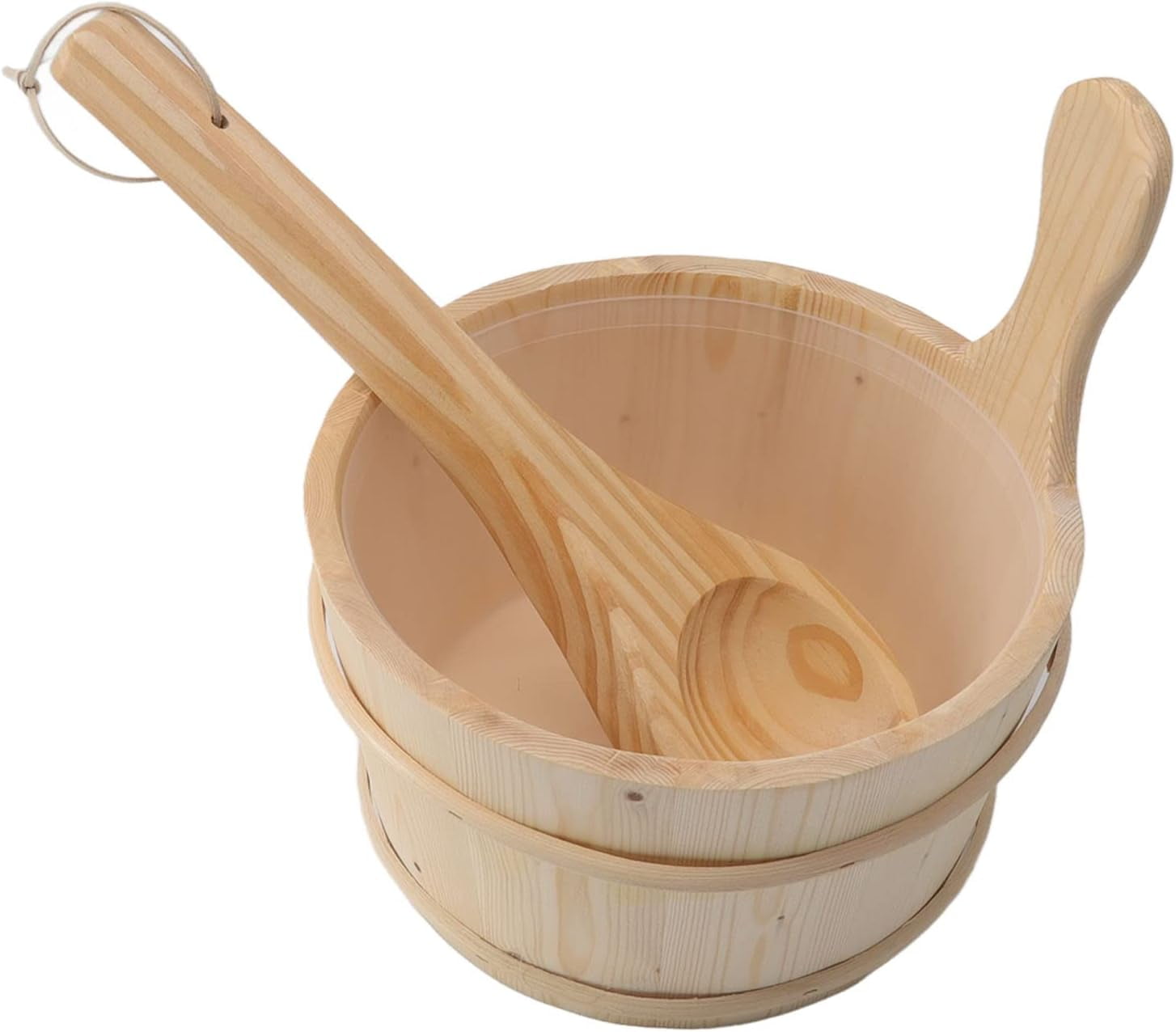 Sauna Bucket and Ladle Set, 1 Gallon (4L) Handmade Wooden Sauna Bucket ...