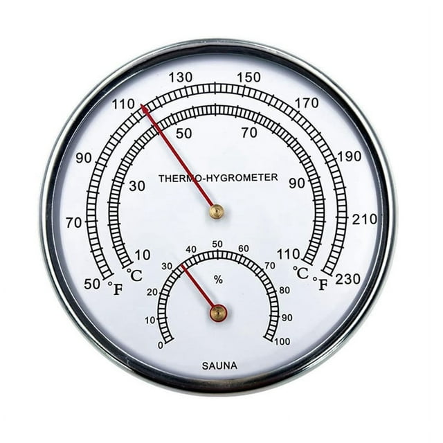 Sauna Fahrenheit Thermometer Hygrometer Indoor Dial Hygrothermograph ...