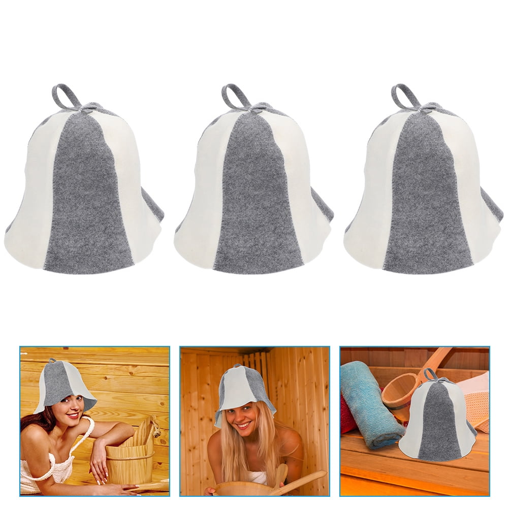 Pawsdot 3Pcs Felt Sauna Hats Unisex Thick Bathing Sauna Caps ...