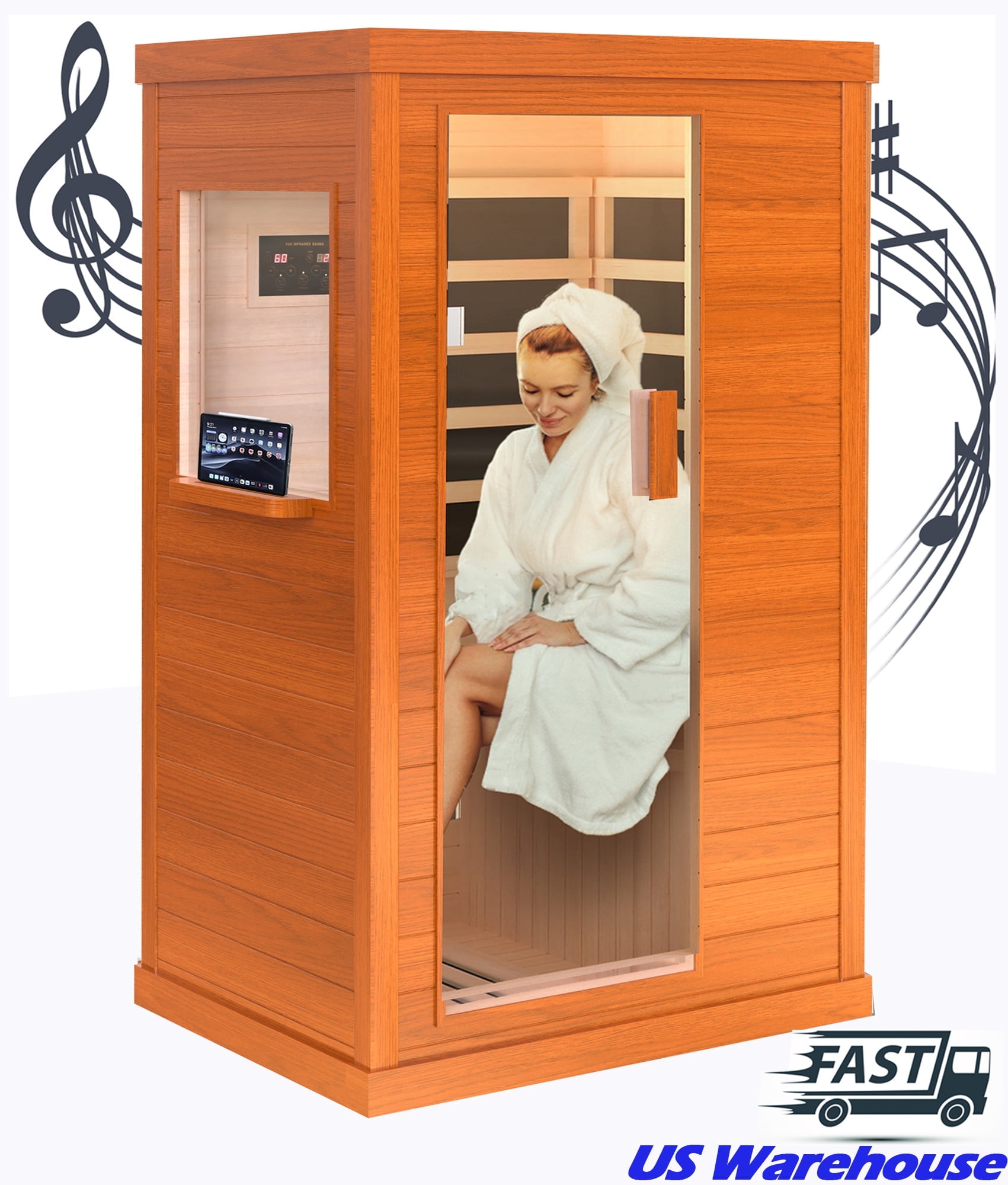 Seizeen Sauna for Home, 900W Far Infrared Sauna for Single Person, 360 ...