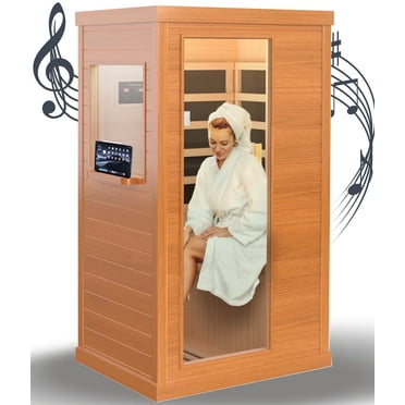 Indoor Far Infrared Sauna Room for Up To 2 People, Canadian Hemlock Wood Low EMF Heaters ...