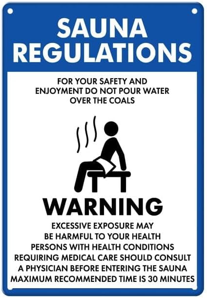 Sauna Regulations Aluminum Tin Sign Indoor Or Signs For Home Kitchen ...