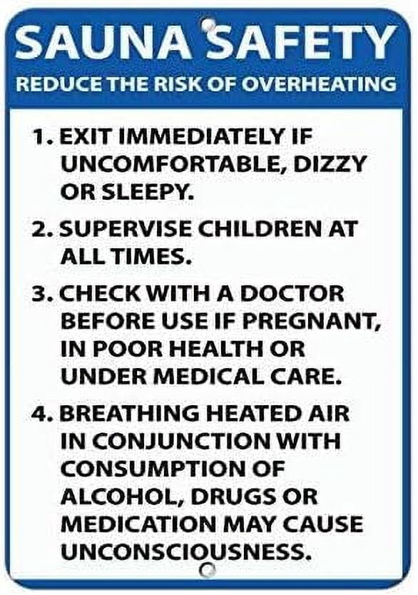Sauna Safety Reduce Risk of Overheating Activity Sign Metal Tin Sign ...