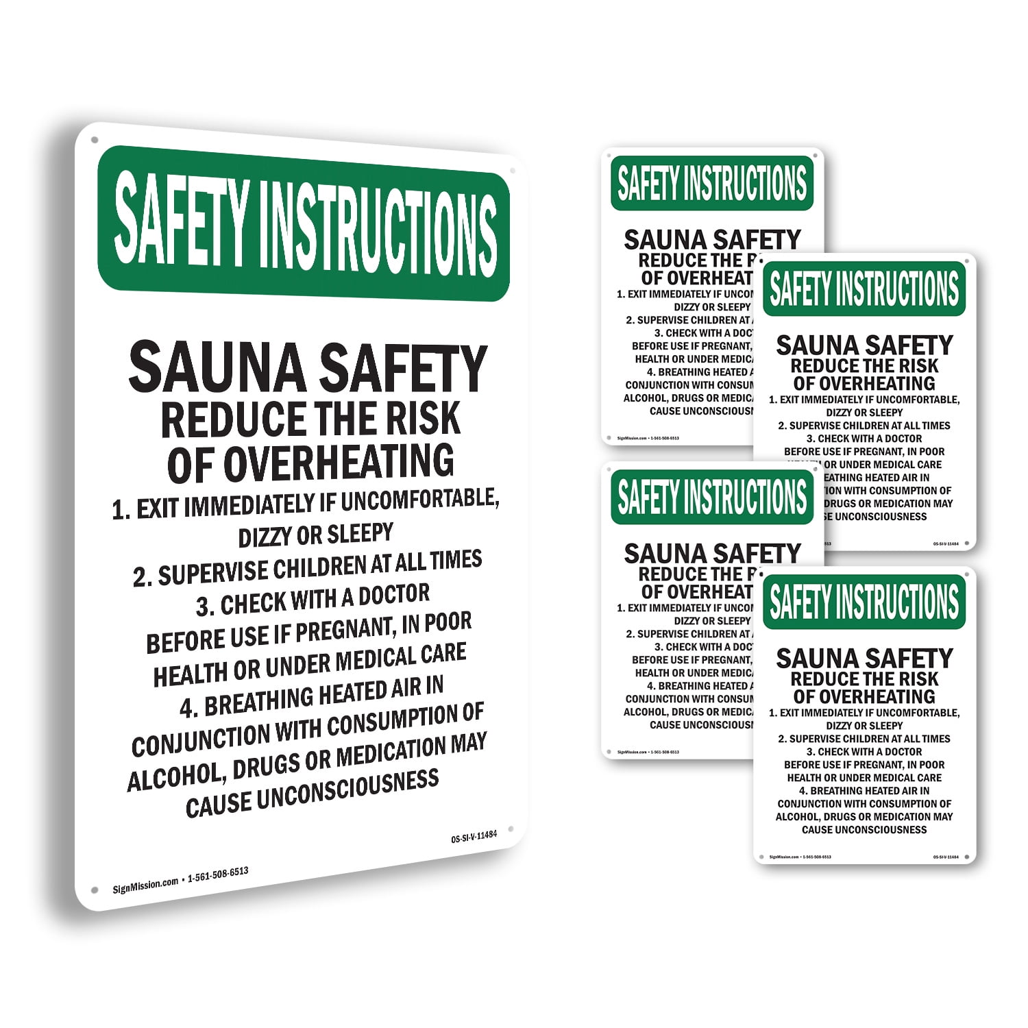 Sauna Safety Reduce The Risk OSHA Safety Instructions Rigid Plastic ...