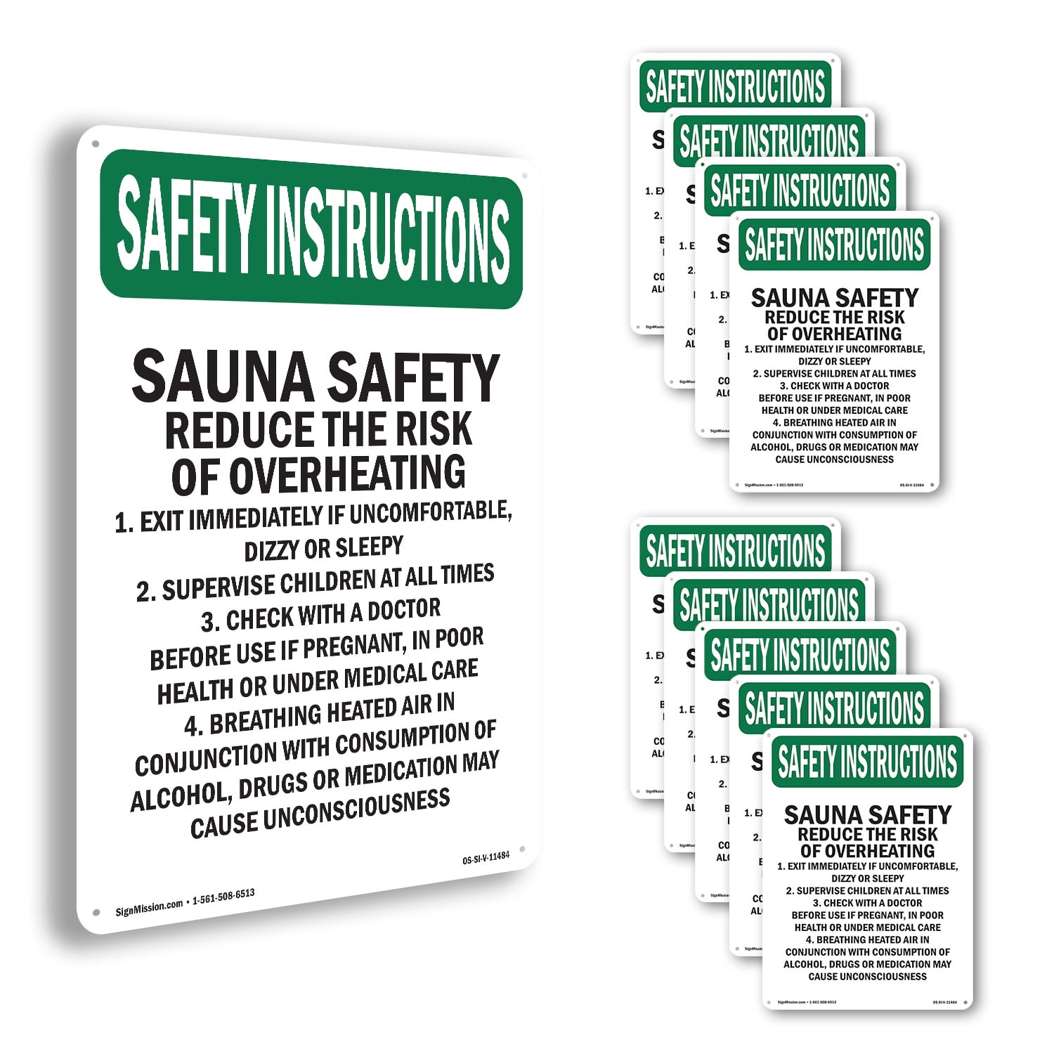 Sauna Safety Reduce The Risk OSHA Safety Instructions Rigid Plastic ...