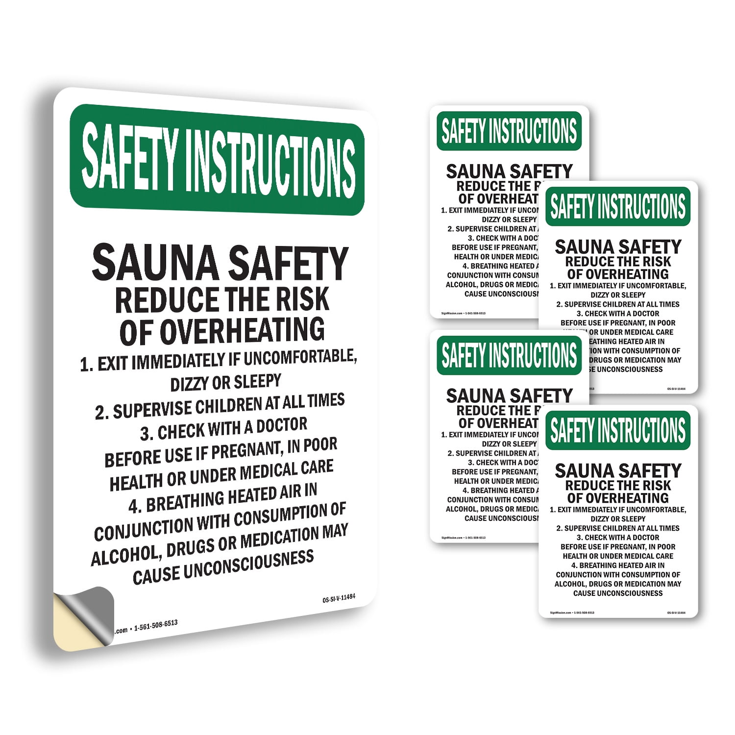 Sauna Safety Reduce The Risk OSHA Safety Instructions Vinyl Decal Label ...