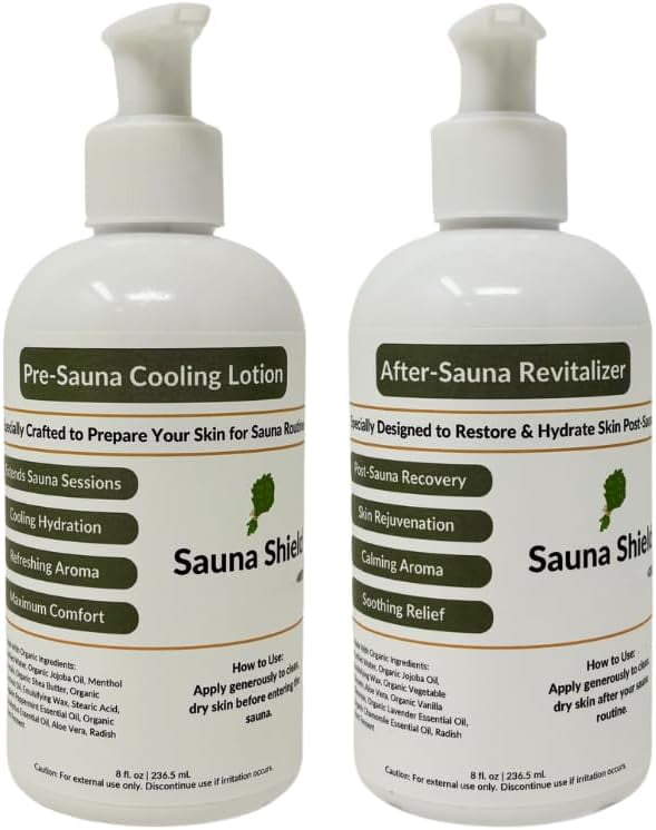 Sauna Shield Pre-Sauna Cooling Lotion & After-Sauna Revitalizer Cream ...