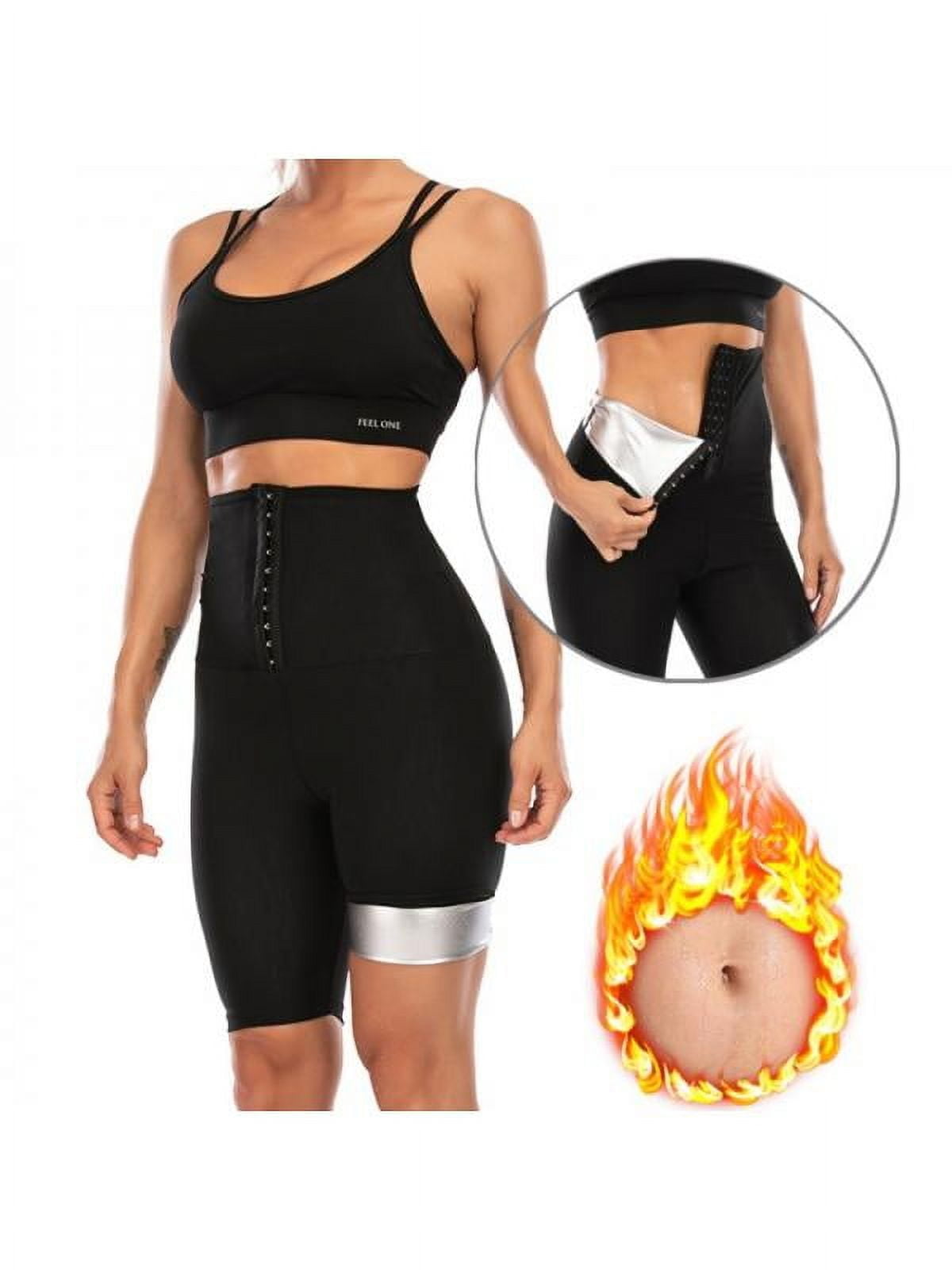 Sauna Sweat Shapewear High Waisted Pants Mid Thigh Workout Suit Waist ...