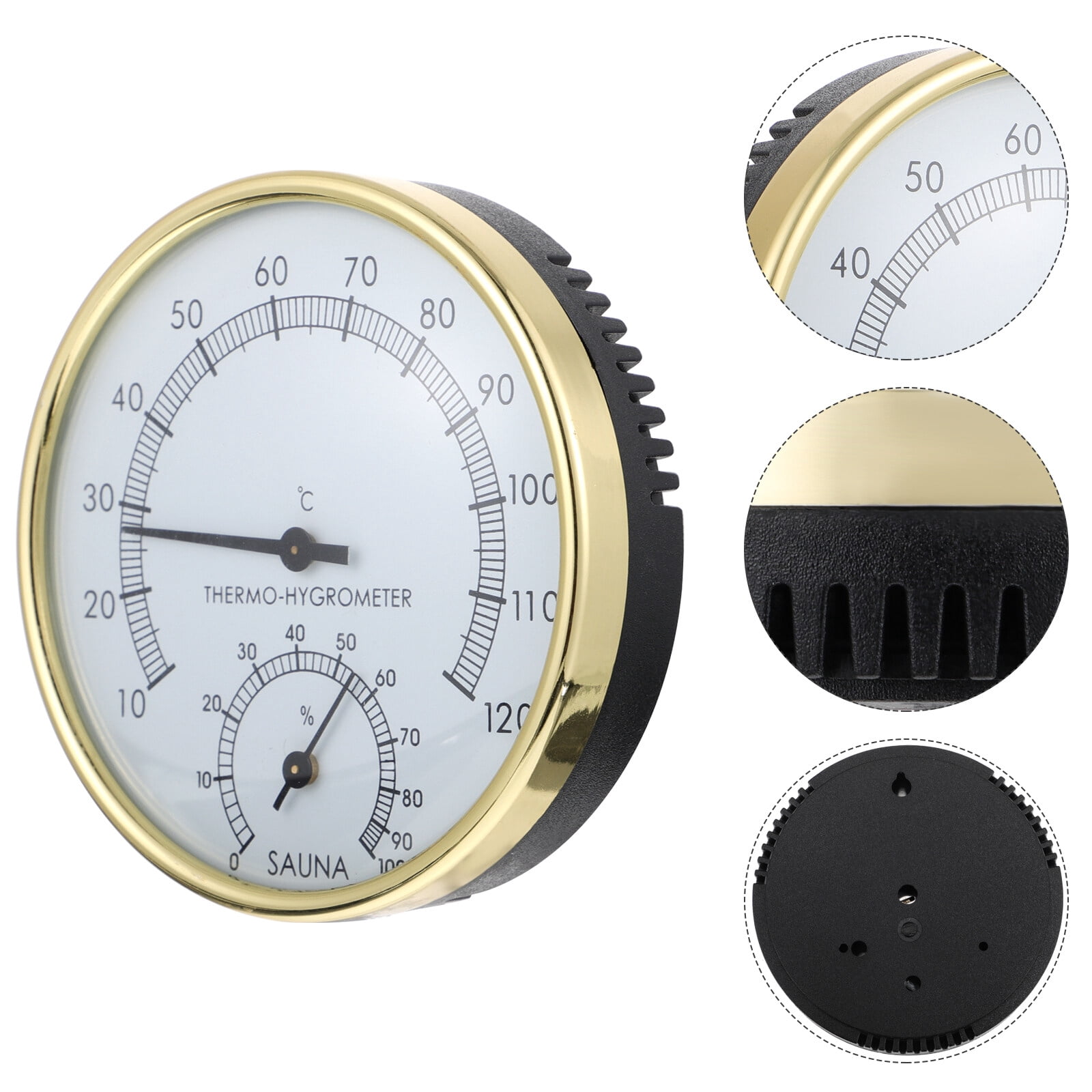 Sauna Thermometer Hygrometer Practical Hygrothermograph Golden ...