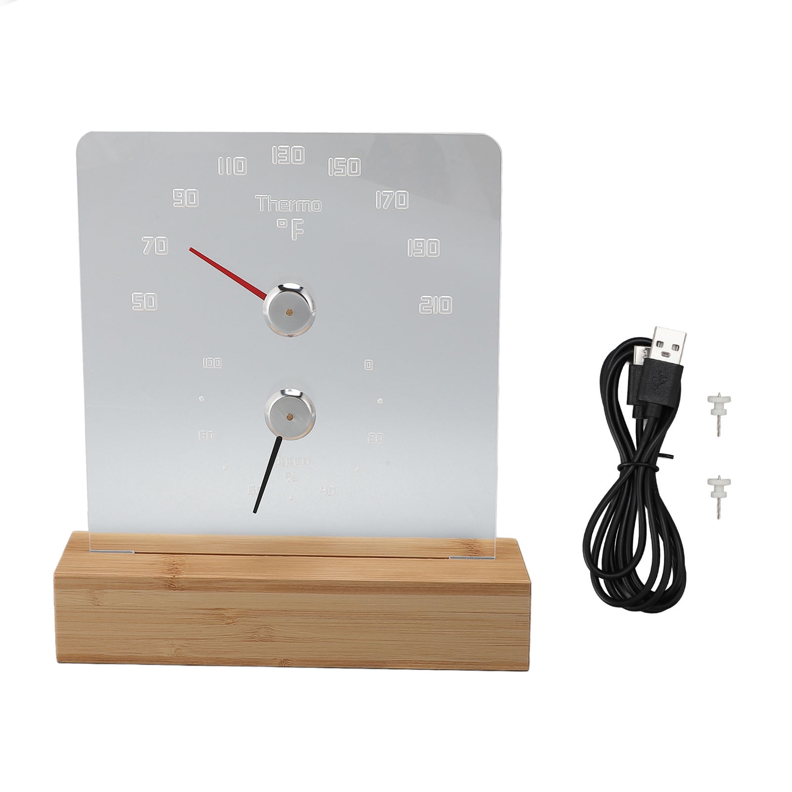 Sauna Thermometer Hygrometer With Wood Base, Accurate Temp Humidity ...