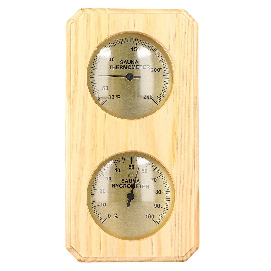 Sauna Thermometer Hygrometer Wooden: Easy Read Sauna Humidity ...