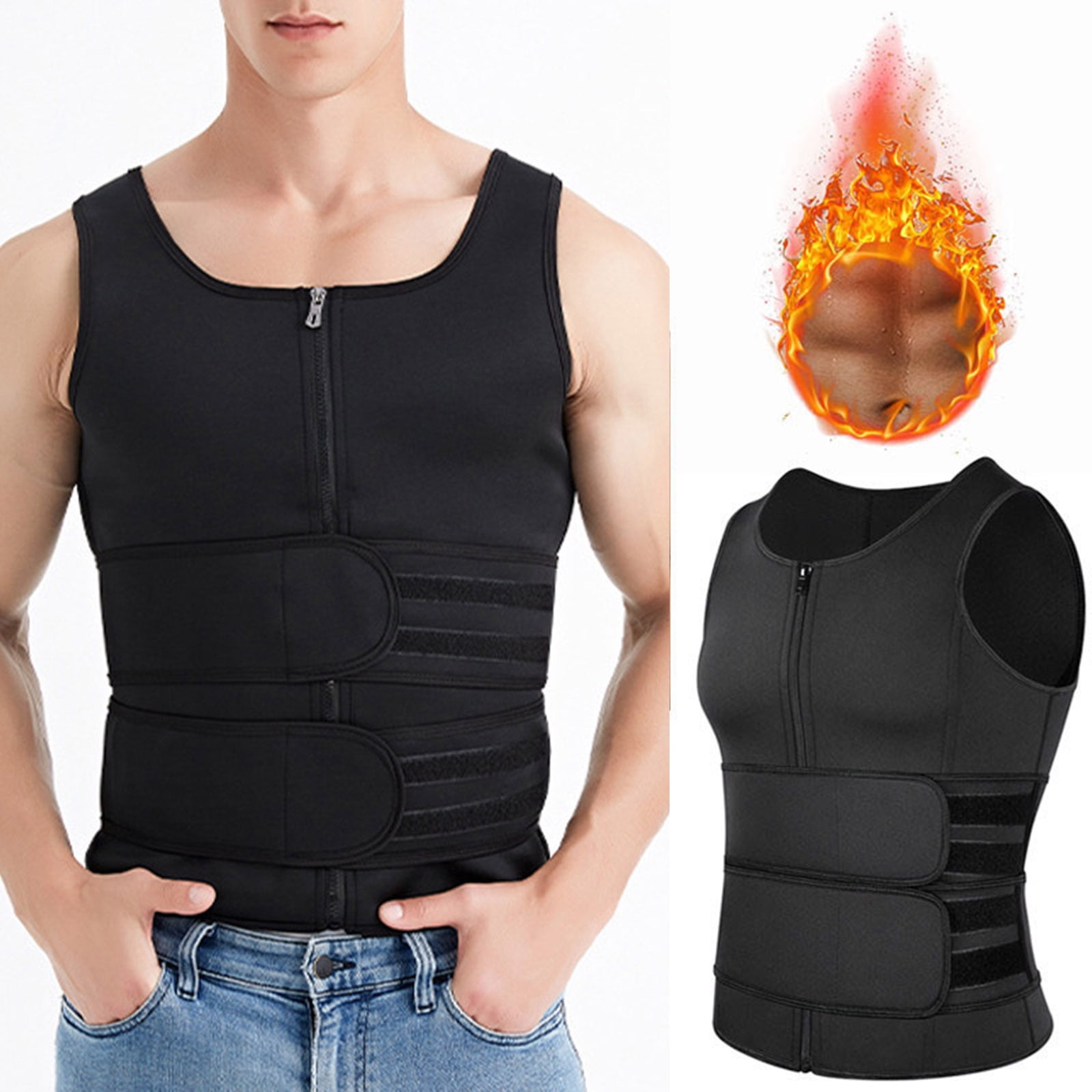Sauna Vest Waist Trainer for Men, Sauna Body Shaper Compression Vest ...