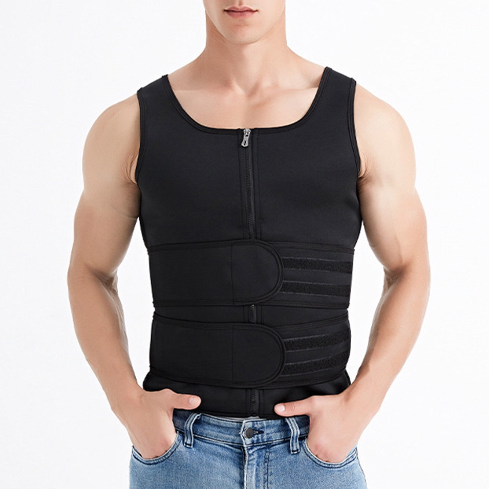 Sauna Vest Waist Trainer for Mens Sauna Suit Double Sweat Belt Body ...