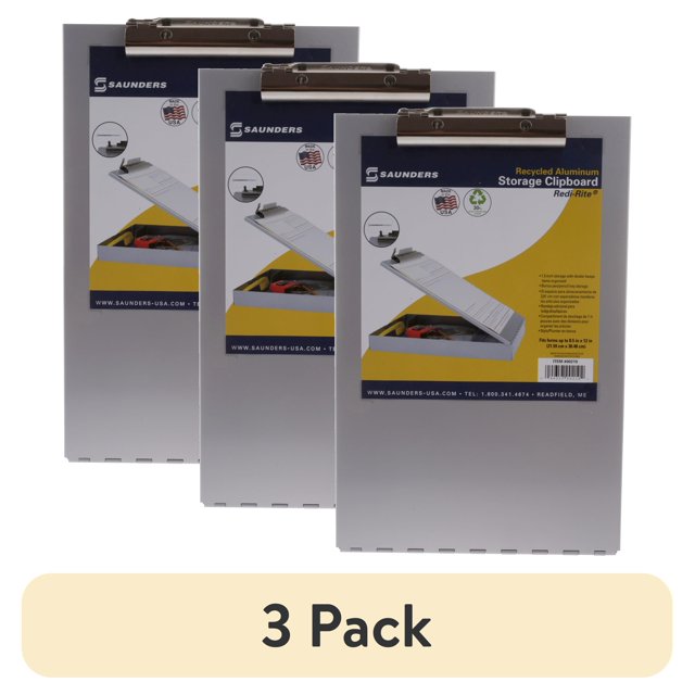 (3 pack) Saunders Aluminum Storage Clipboard - Letter Sized - Walmart.com