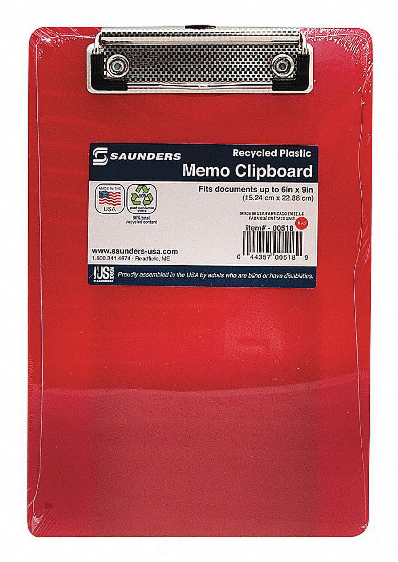 Saunders Clipboard,Memo Size,Plastic,Red 00518 - Walmart.com