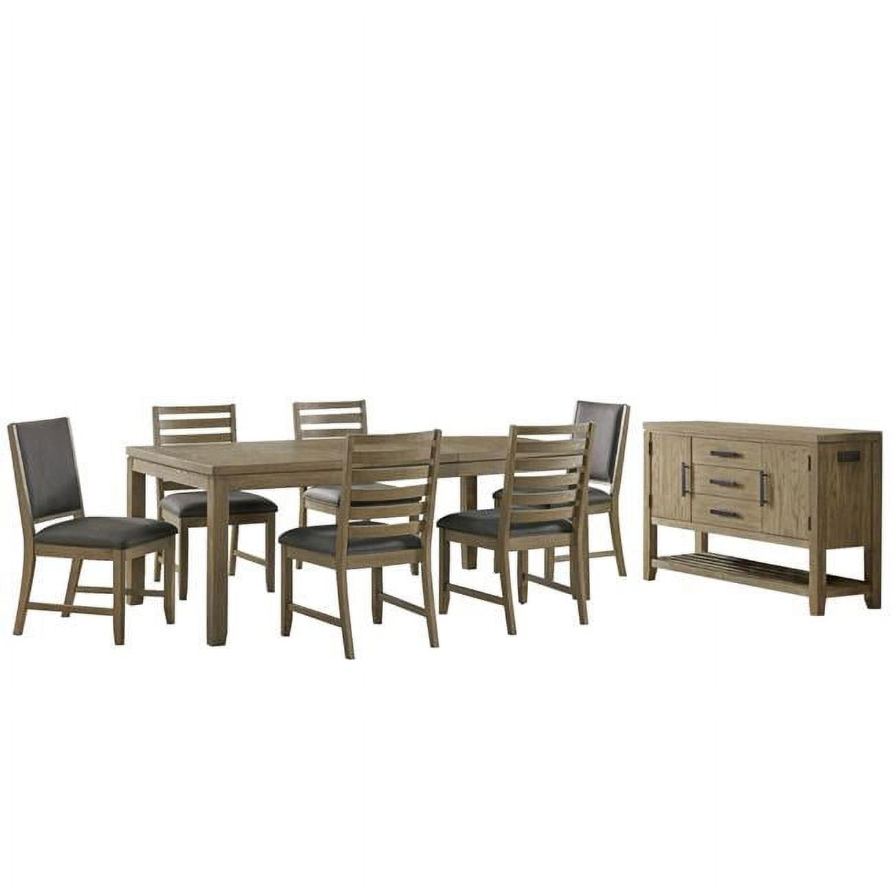 Saunders Dining Table Set with Two Upholstered Chairs, Four Ladder Back ...