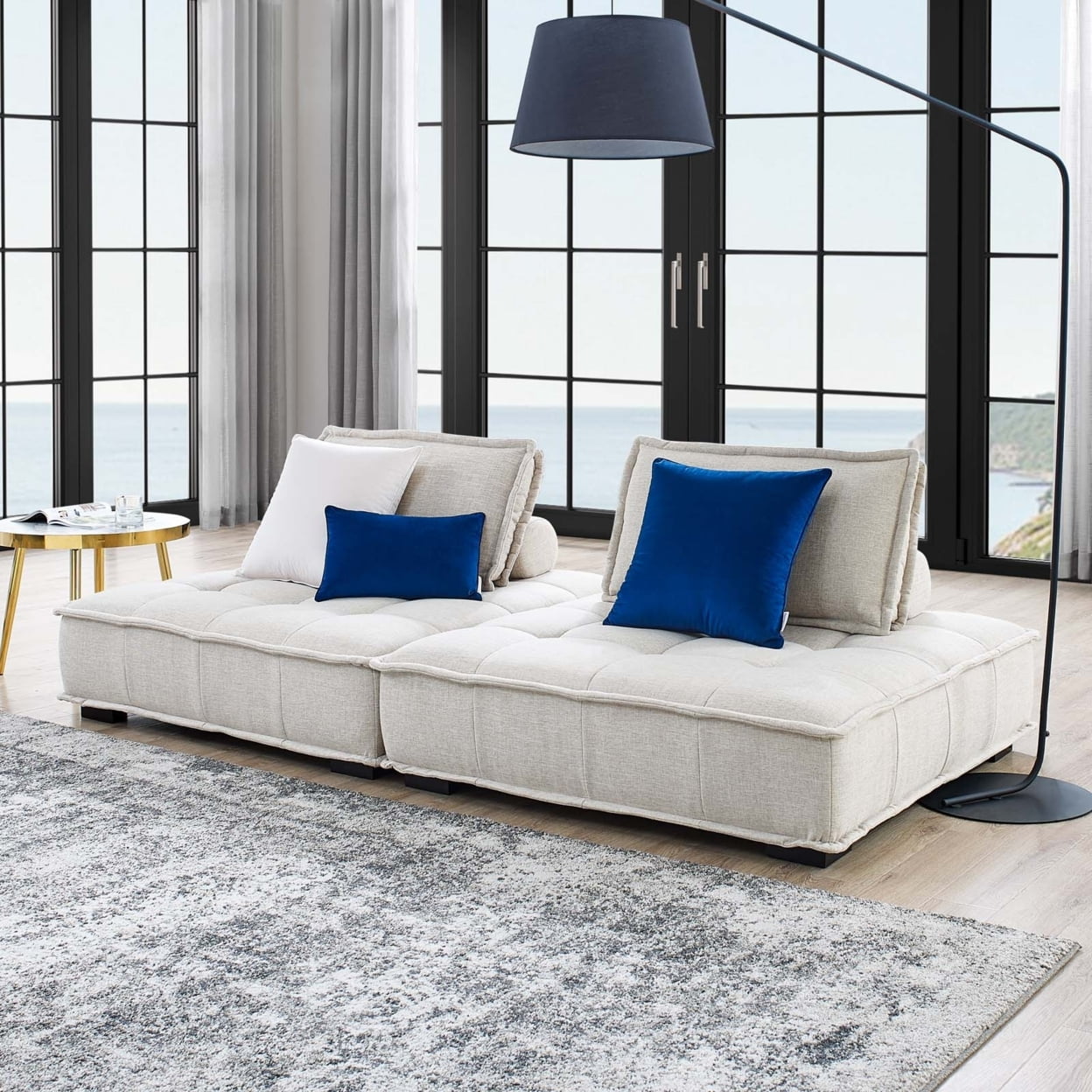 Saunter Tufted Fabric Fabric 2-Piece Loveseat-EEI-5204 - Walmart.com