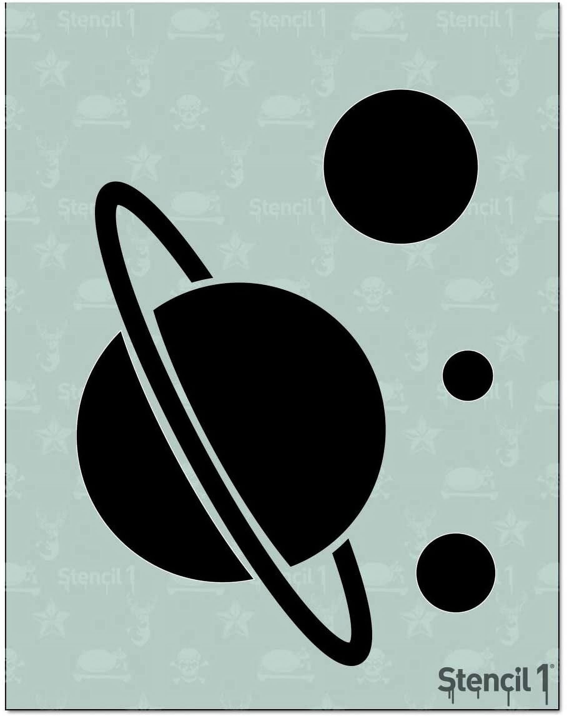 Saurn and Plane Sencil, Space Sencils 8.5 x 11 Inches for Paining, Wall ...