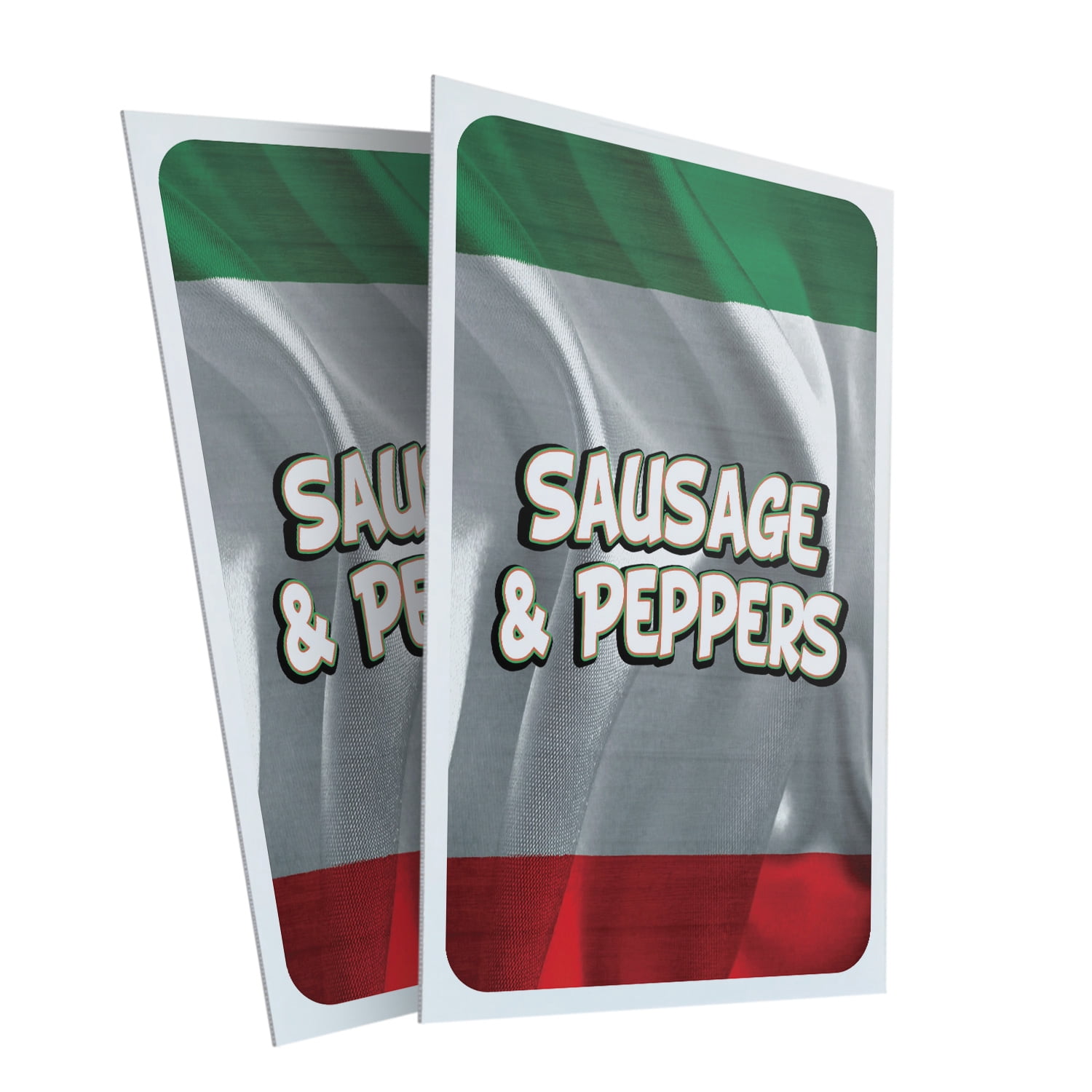 Sausage And Peppers (2-PACK) 24" x 36" Plastic Signs | Sign Insert 4mm ...