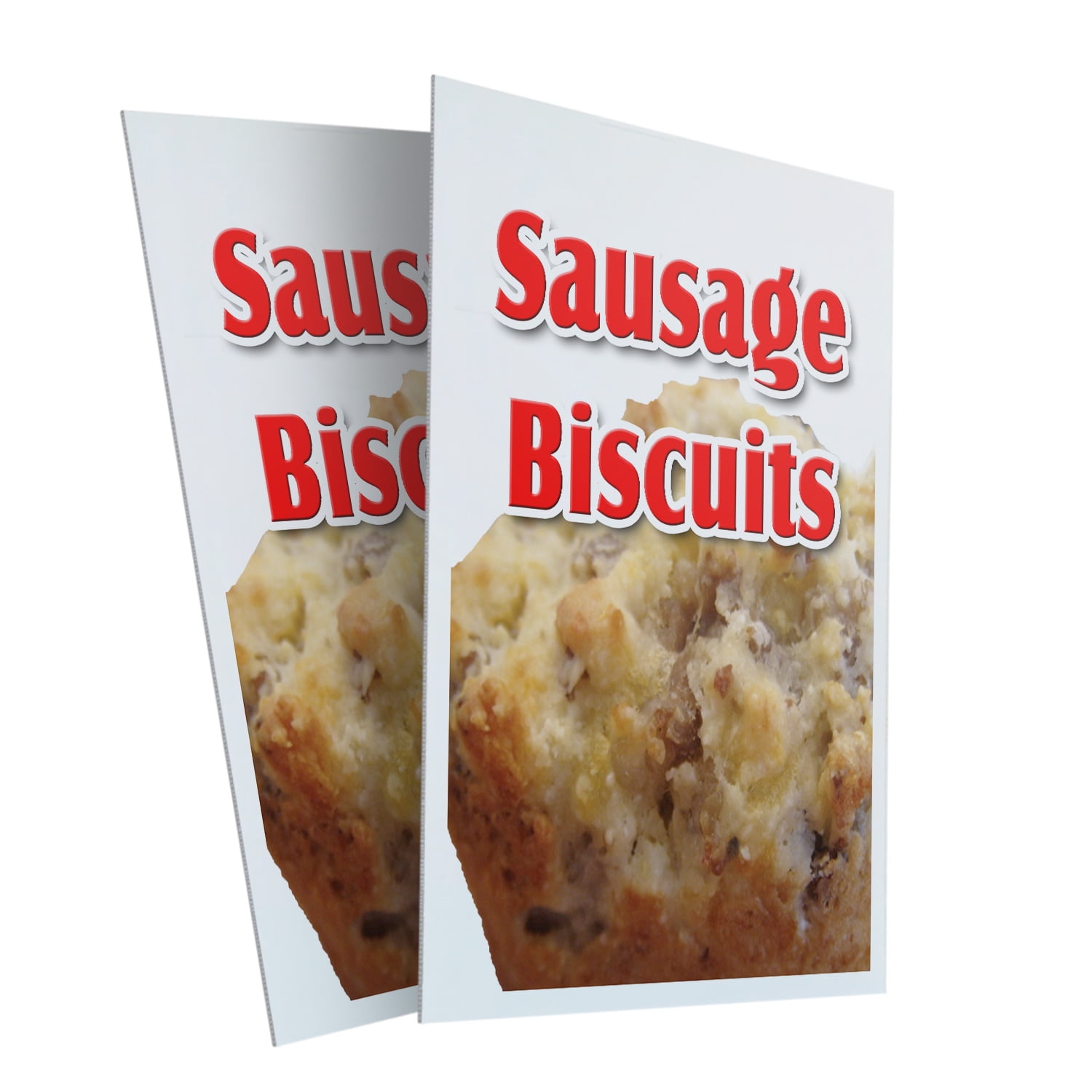 Sausage Biscuits (2-PACK) 24" x 36" Plastic Signs | Sign Insert 4mm ...