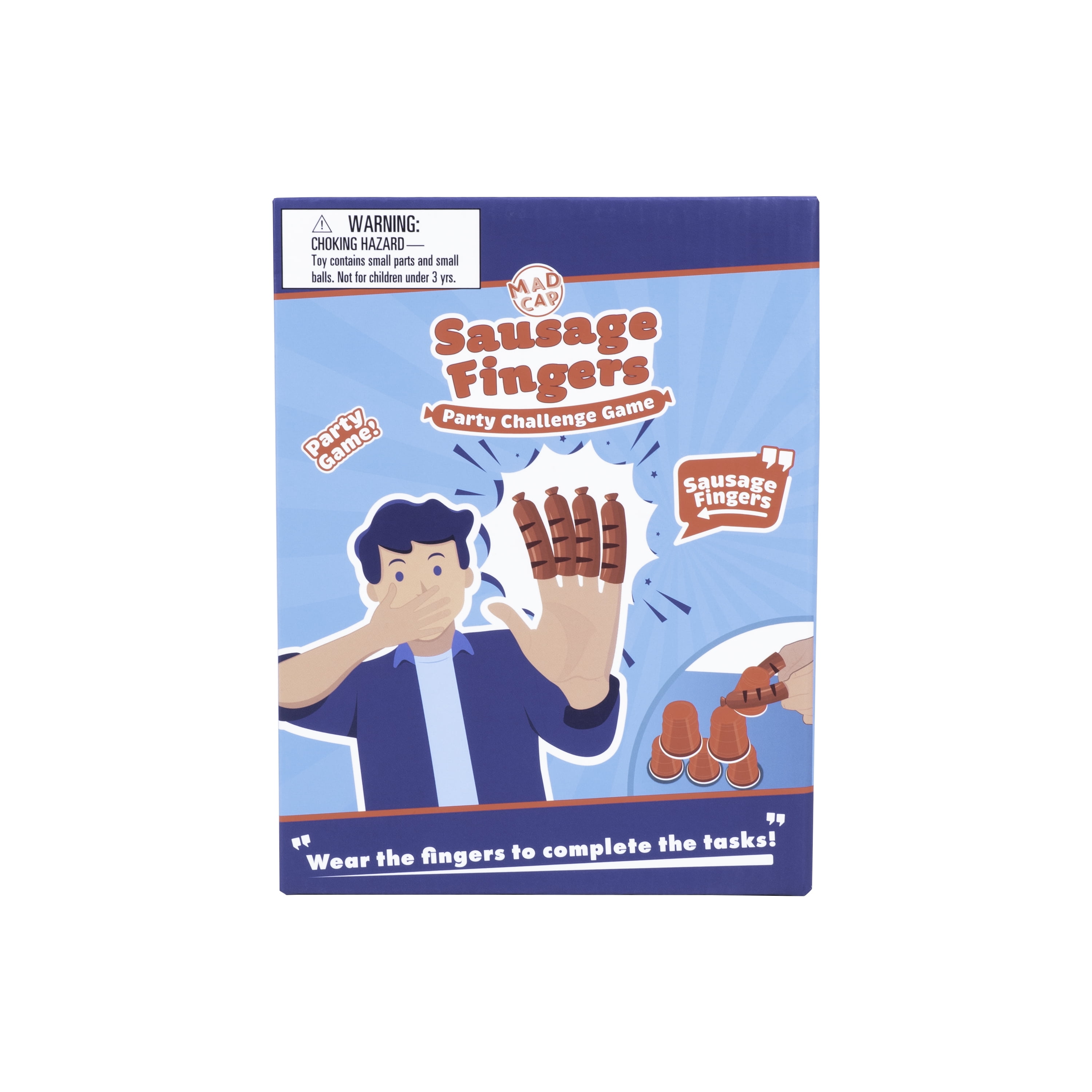 Fizz Creations Sausage Fingers Party Game, 4 Fingers, 180 Tasks, 6 Cups ...