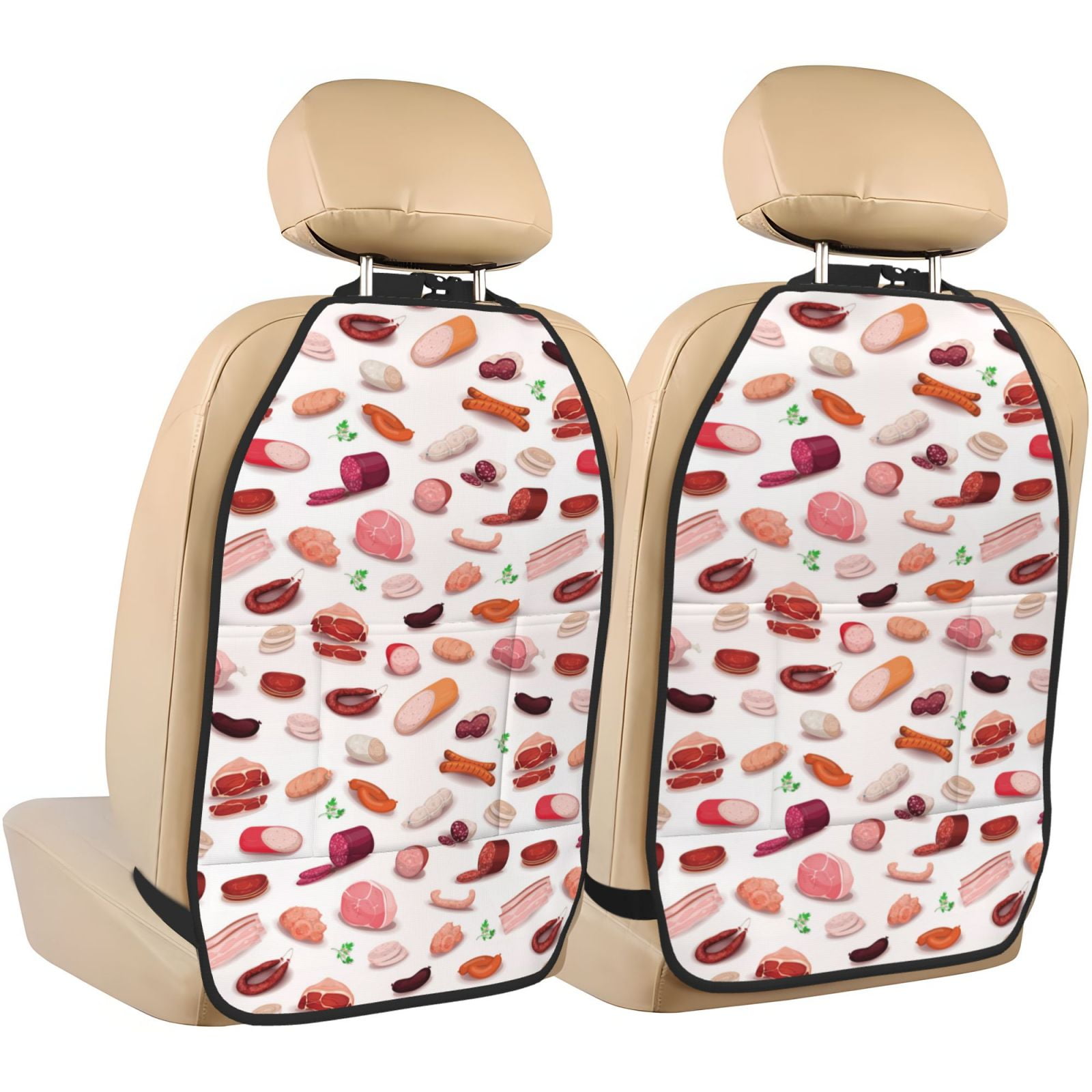 Sausage Ham Print BackSeat Car Organiser, Waterproof Scratchproof Car ...