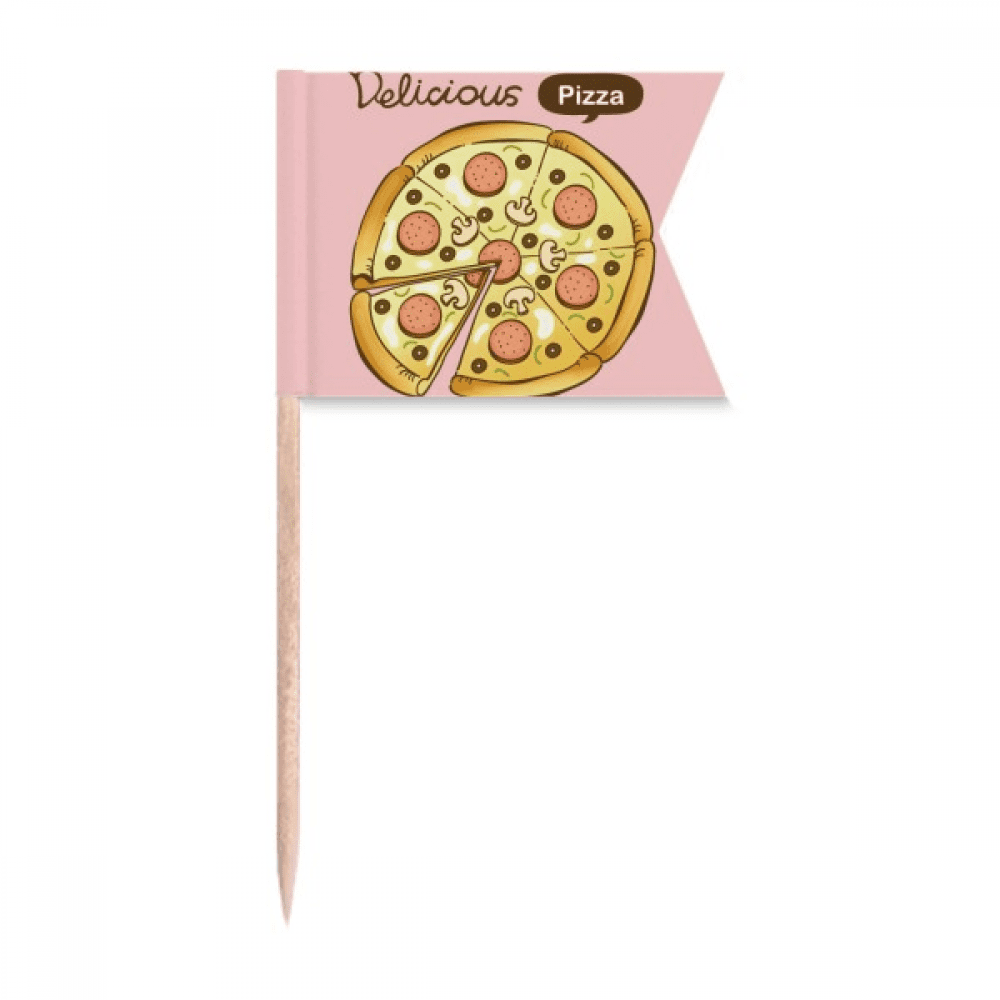 Sausage Mushroom Pizza Italy Foods Toothpick Flags Labeling Marking for ...