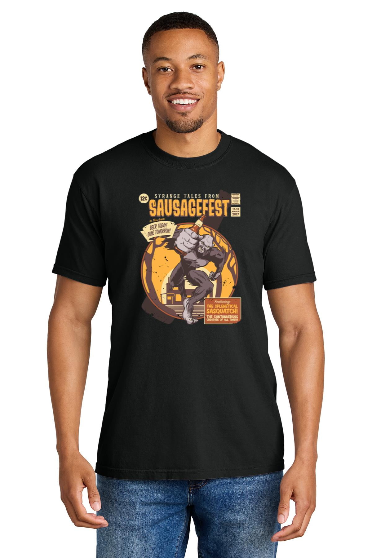 Sausagefest 2017 Funny Meat Fest Graphic Throwback Comfort Color T ...