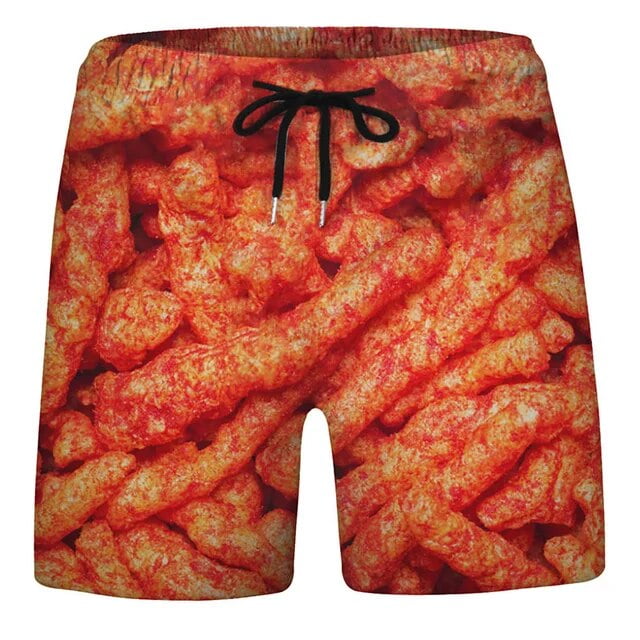 Sausages Food Graphic Beach Shorts Men Short Pants 3D Cheese Printed ...