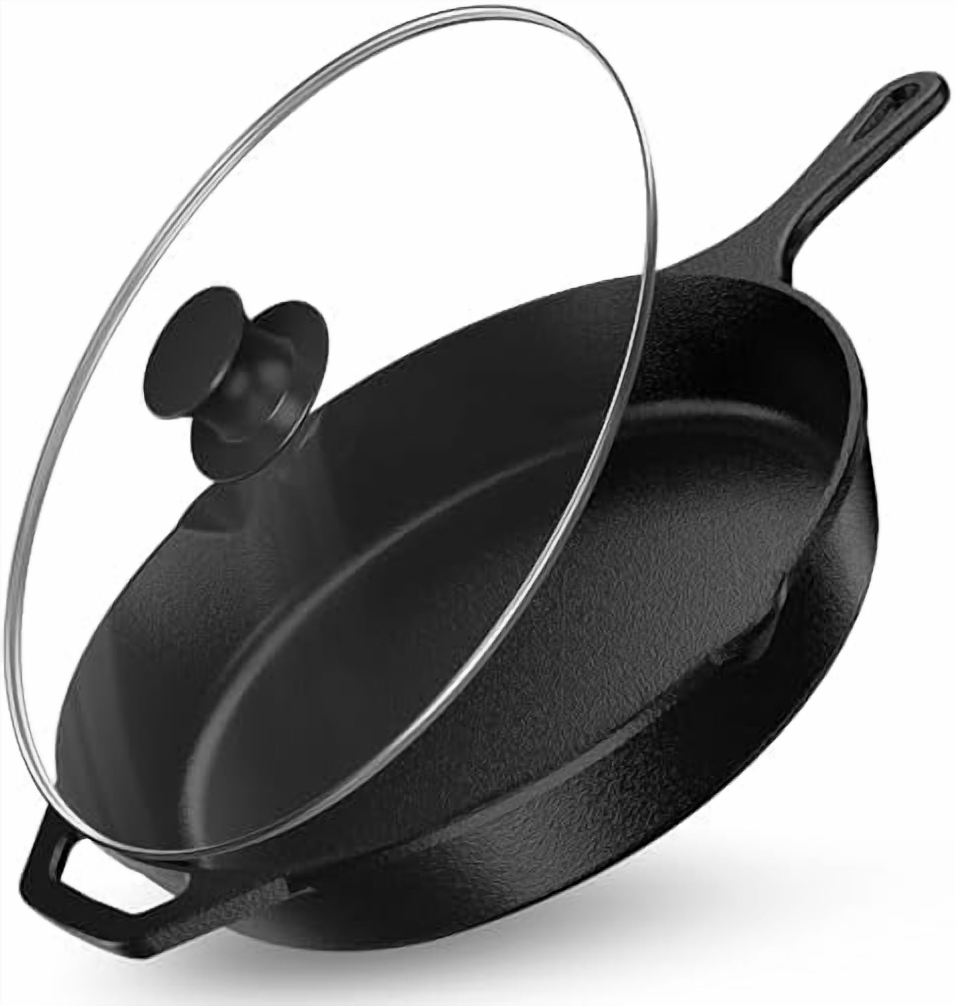 Saute Frying Pan 12 Inch, Cast Iron Chefs Pan, Pre Seasoned Cast iron ...