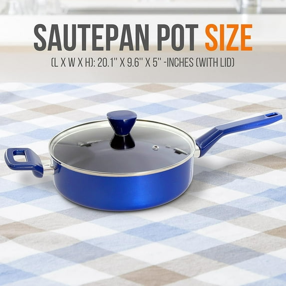 Sautepan Pot with Lid - Non-Stick High-Qualified Kitchen Cookware with ...