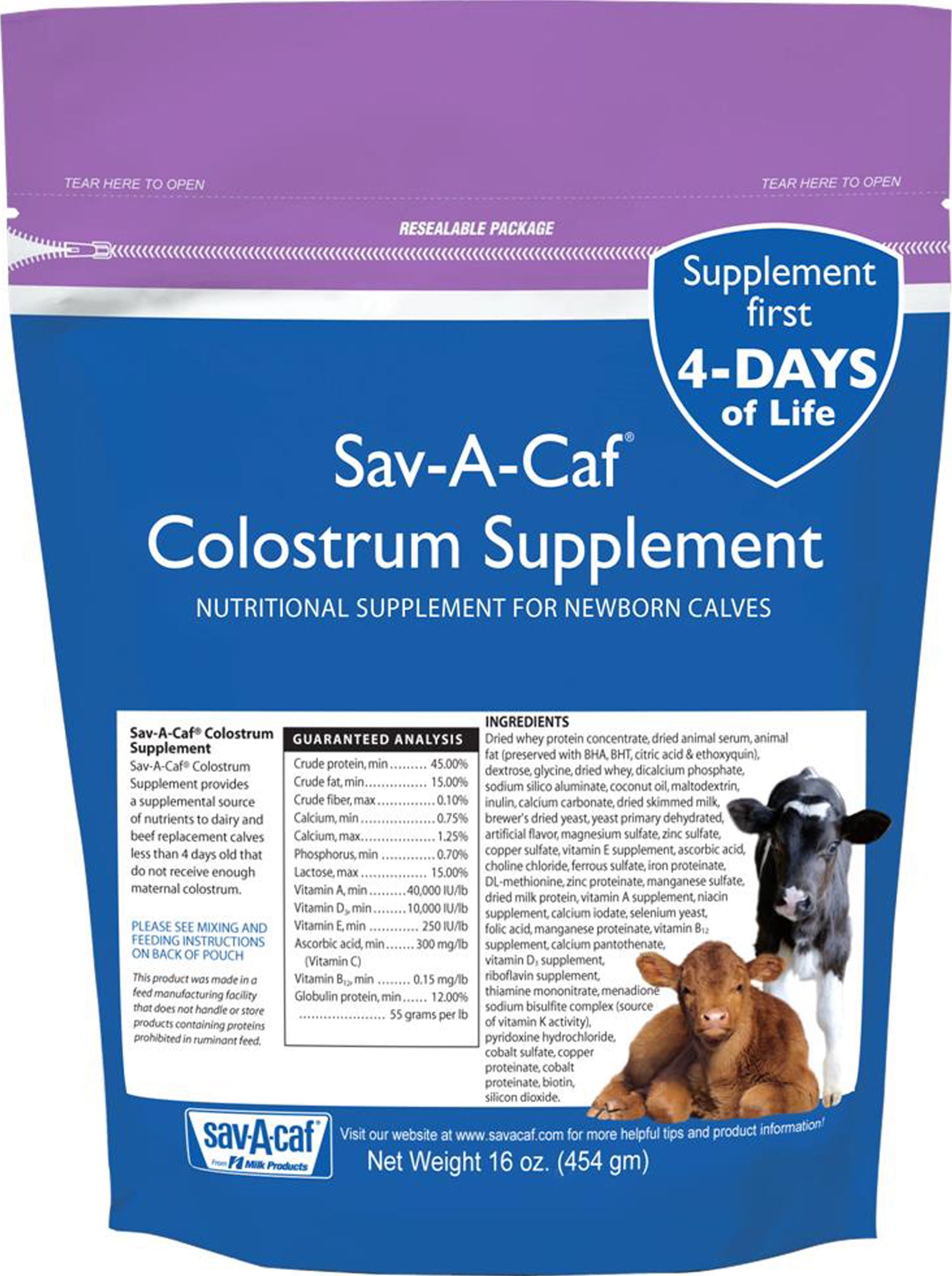 Milk Products-inc Sav-a-caf Colostrum Supplement 16 Ounce - 01-7514 ...
