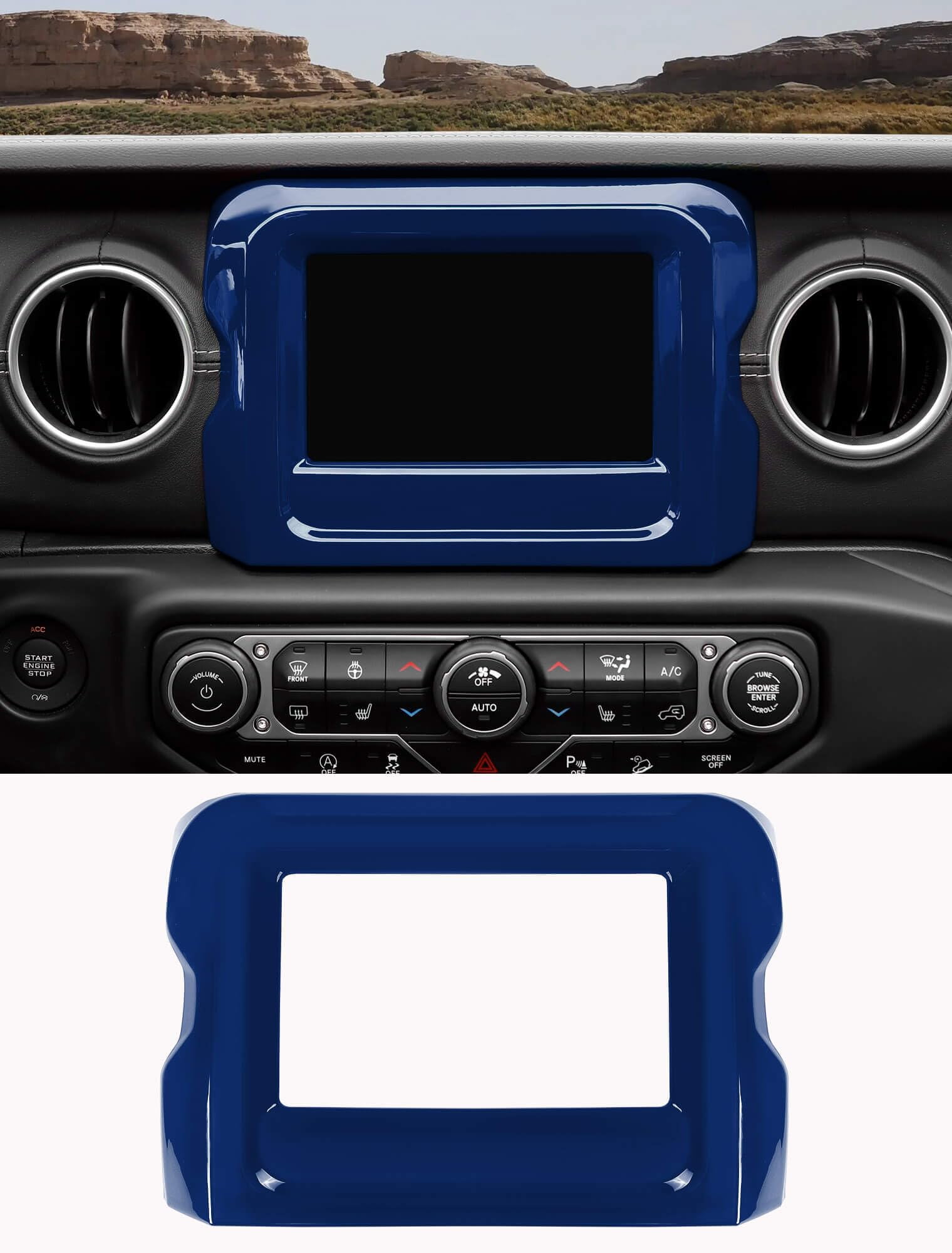 Savadicar Blue Interior Accessories - 7 Inch Touchscreen Panel Trim ...
