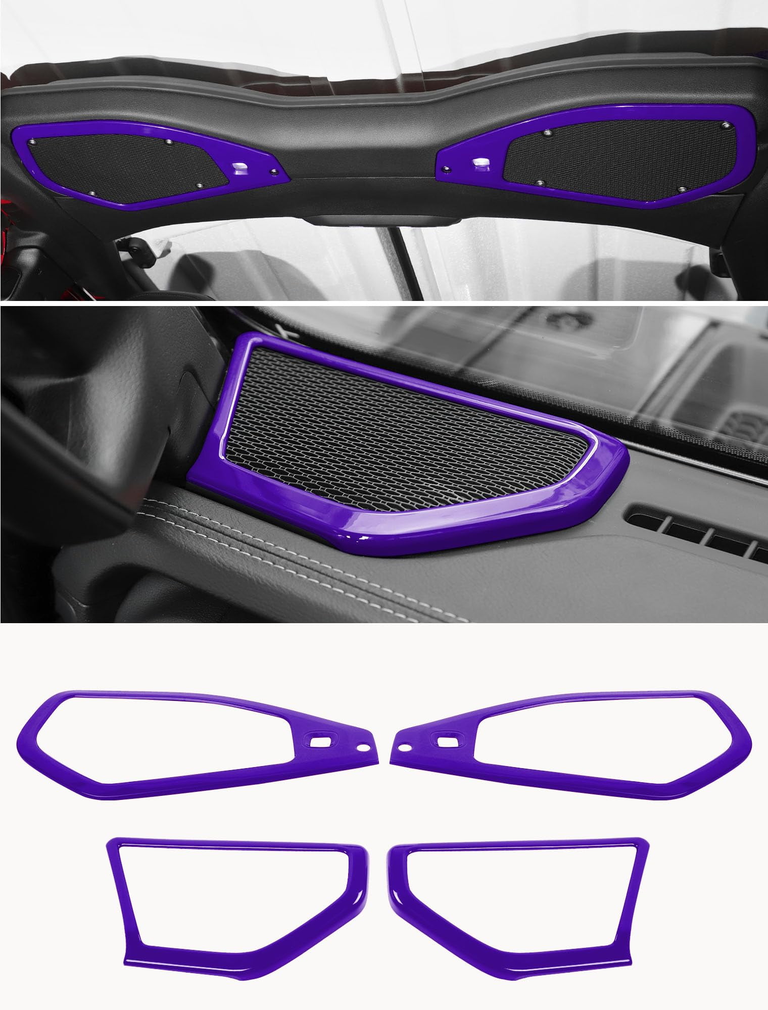 Savadicar Purple Interior Trim Kit for 2024+ Jeep Wrangler (JL) & Gladiator (JT) - 4 Pcs Decor ...