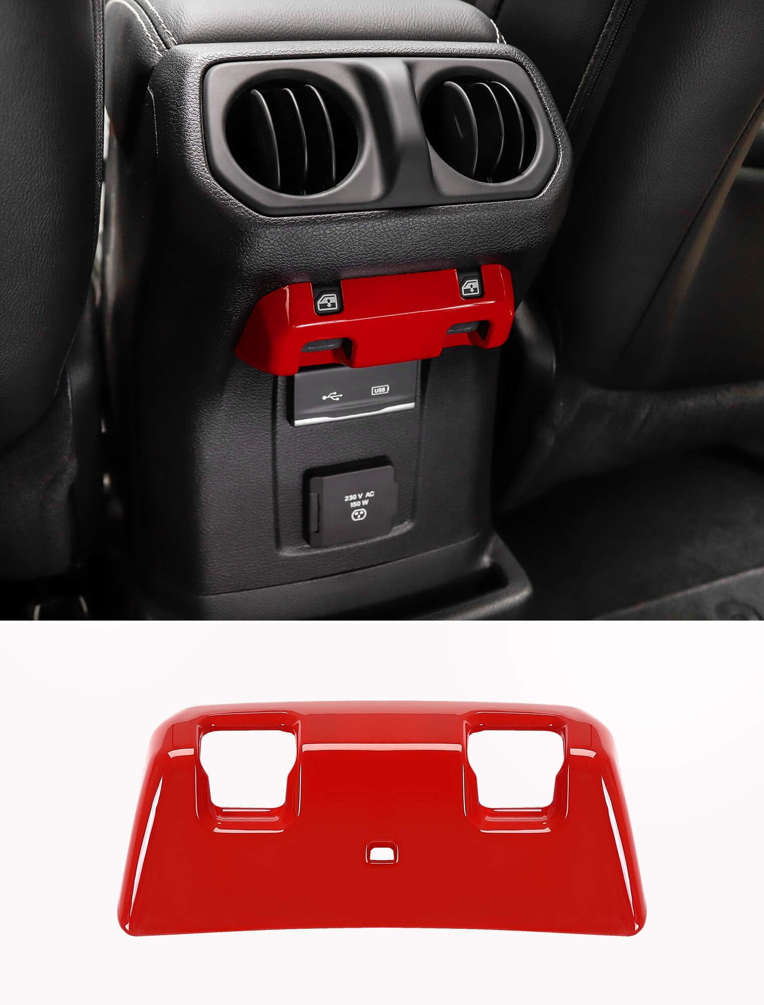 Savadicar Red Interior Accessories MMF7 - Rear Seat Window Switch Panel ...