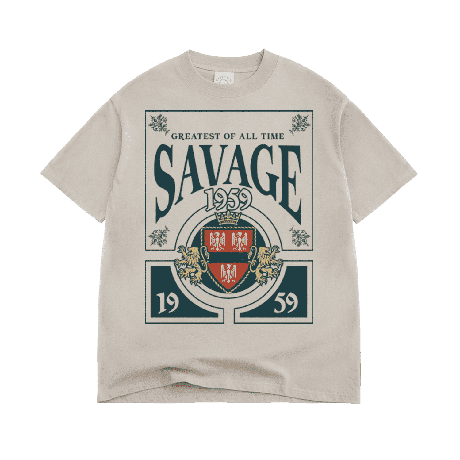 Graphic T-shirt 100% Cotton Savage Vintage College Style, Size S-2XL ...