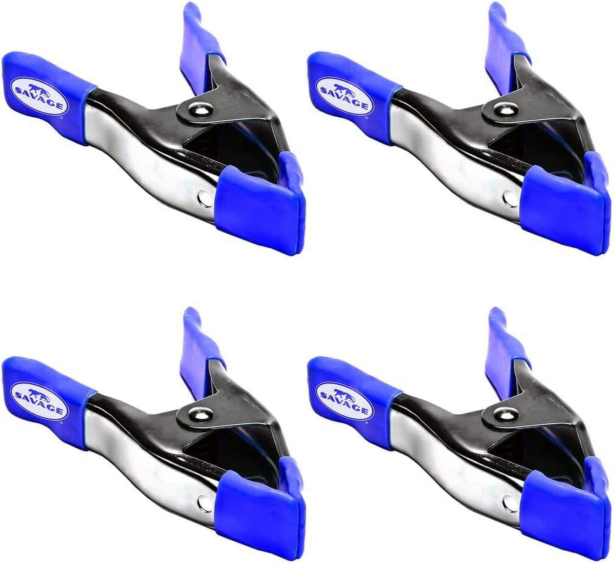 Savage 4" Heavy-Duty Spring Clamp with Rubber Coated Tips and Handles ...