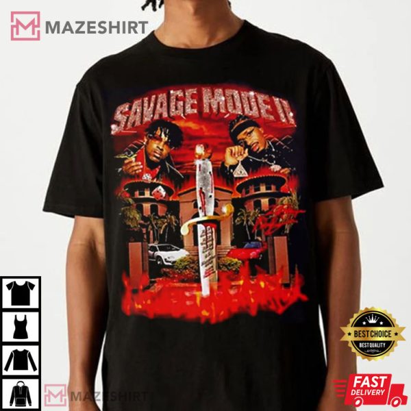 Savage And Metro Boomin Savage Mode Ii Merch T-Shirt - Walmart.com