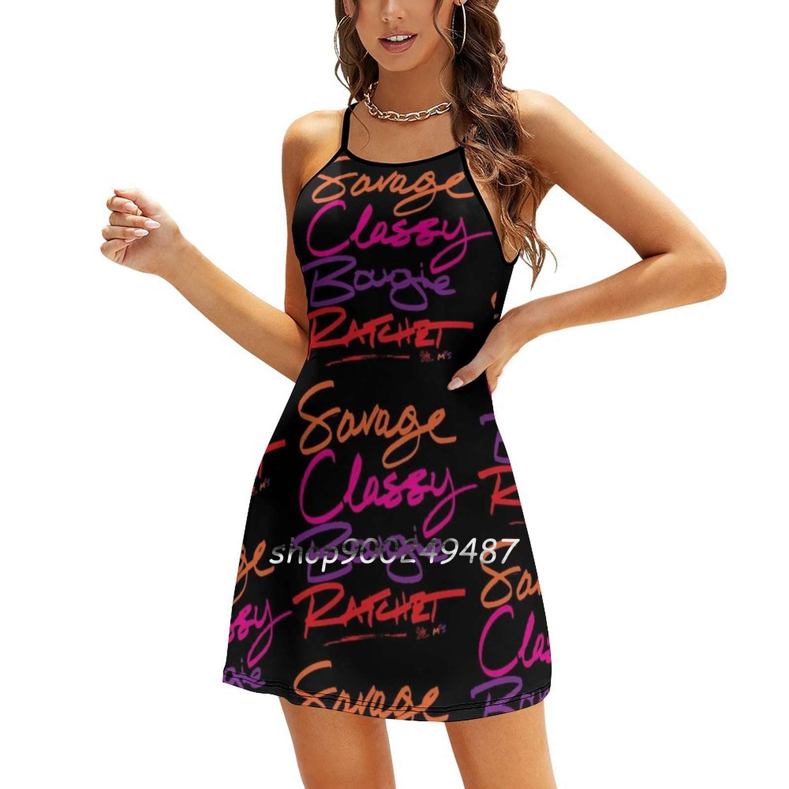 Savage Classy Bougie Ratchet Hot Girl Meg Square Neck Dress Sweet ...