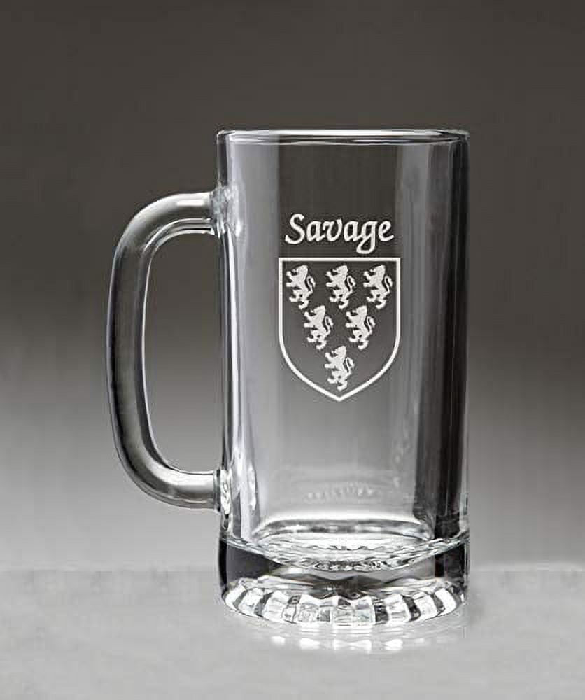 Savage Irish Coat of Arms Glass Beer Mug (Sand Etched) - Walmart.com