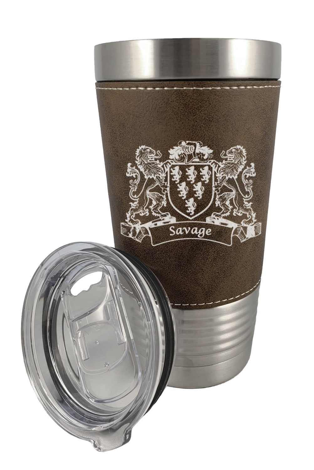 Savage Irish Coat of Arms Leather Travel Mug - Walmart.com