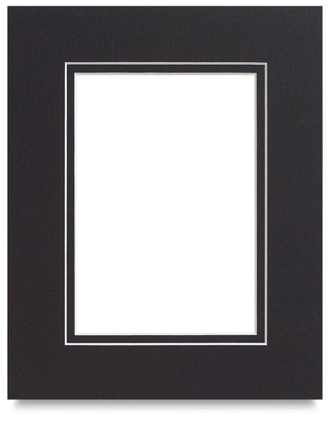 Savage Pre-Cut Double Mat - Matte Black/ Matte Black, 8" x 10" (5" x 7 ...