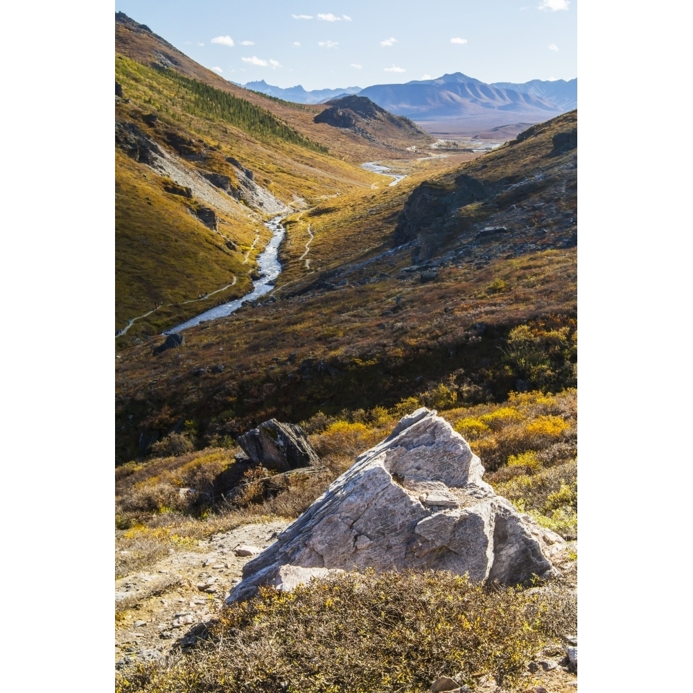 Savage River and the landscape in the rocky high country Denali ...