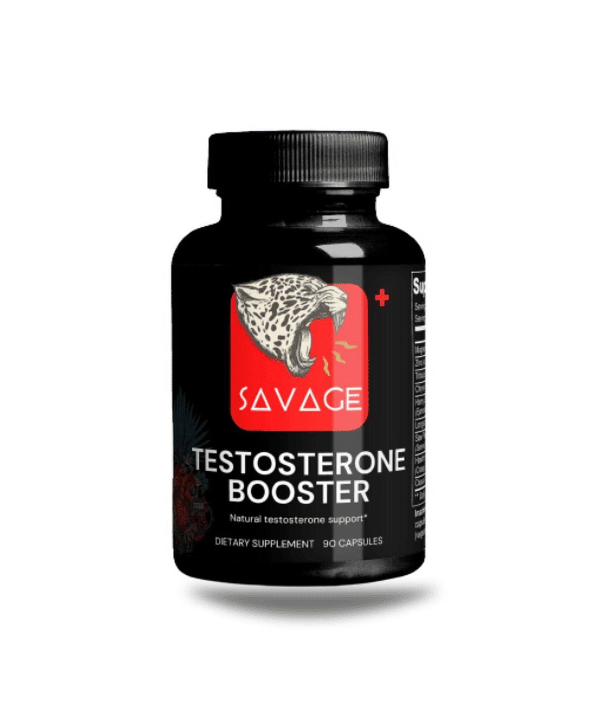 Savage Testosterone Booster or Men, Vegan Male Test Supplement w ...