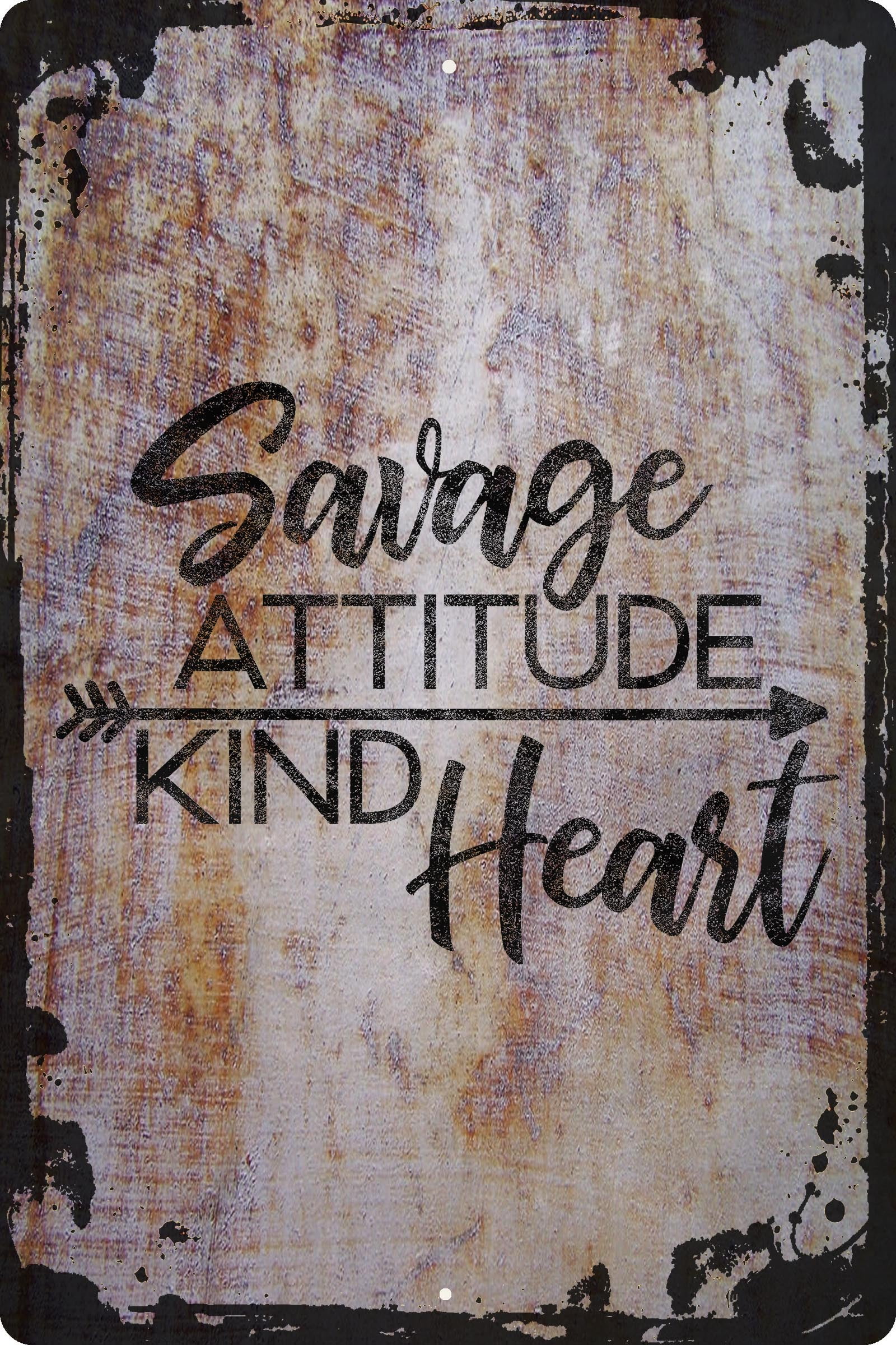 Savage attitude kind heart arrow cursivefunny lover fighter Beige Wall ...