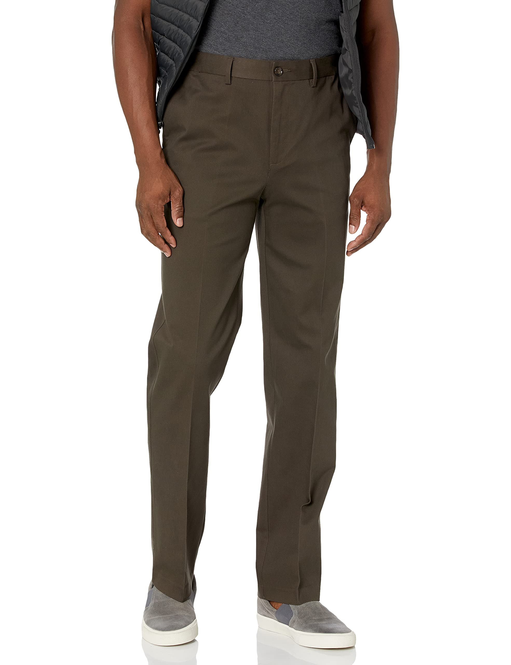 Savane Men's Flat Front Stretch Ultimate Performance Chino Pants with Expandable Waistband ...